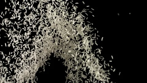 White rice grains bouncing and falling d... | Stock Video | Pond5
