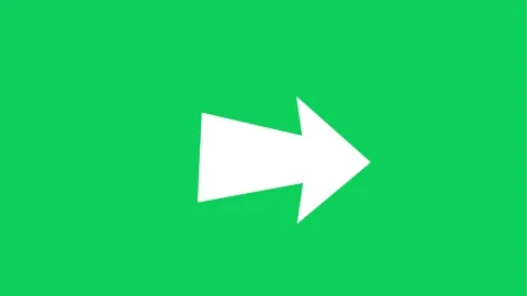 White right arrow sign animation on gree... | Stock Video | Pond5