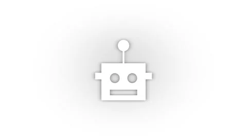 White robot icon with shadow isolated on... | Stock Video | Pond5