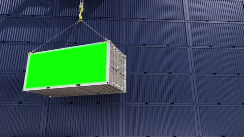 White sea container with a mock-up green... | Stock Video | Pond5