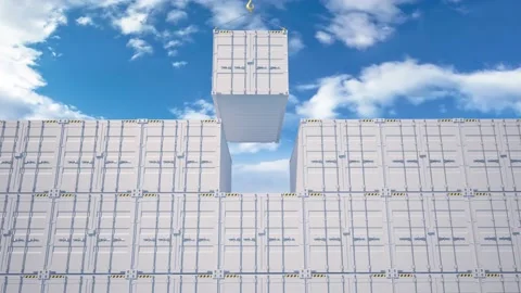 White shipping cargo container for logis... | Stock Video | Pond5