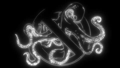 white silhouette of No Octopus Symbol Is... | Stock Video | Pond5