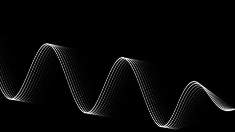 white Sine Wave forms animation with bla... | Stock Video | Pond5