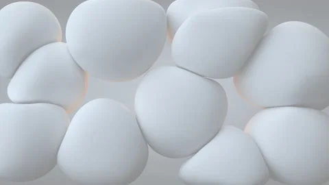 White soft spheres 3D render animation | Stock Video | Pond5