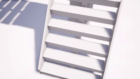 White staircase realistic 3d animation | Stock Video | Pond5