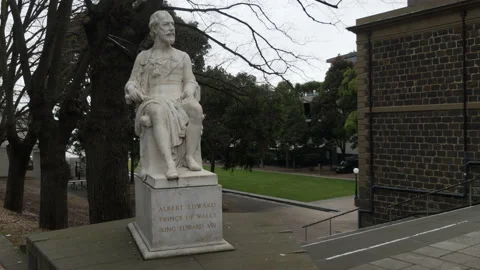 White Stone Statue Of King Edward VII Pr... | Stock Video | Pond5