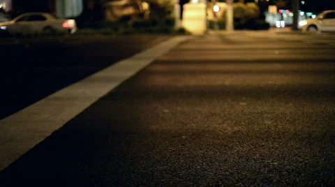 White Stop line of intersection at Night | Stock Video | Pond5