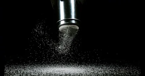 White Sugar falling against Black Backgr... | Stock Video | Pond5