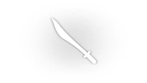 White sword icon with shadow isolated on... | Stock Video | Pond5