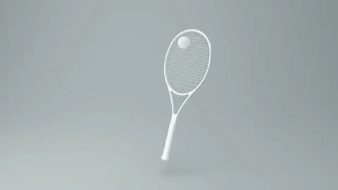 The white tennis racket rotates around t... | Stock Video | Pond5