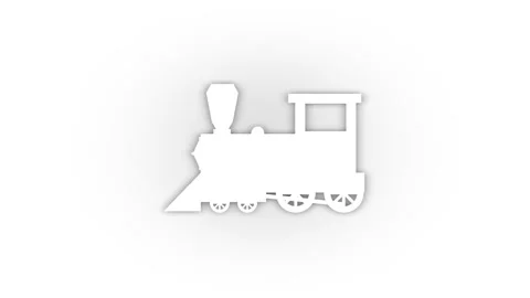 White train icon with shadow isolated on... | Stock Video | Pond5