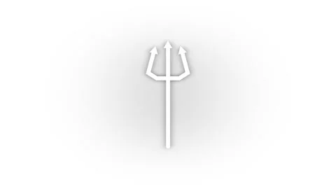 White trident icon with shadow isolated ... | Stock Video | Pond5