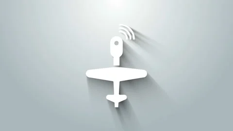 White UAV Drone icon isolated on grey ba... | Stock Video | Pond5
