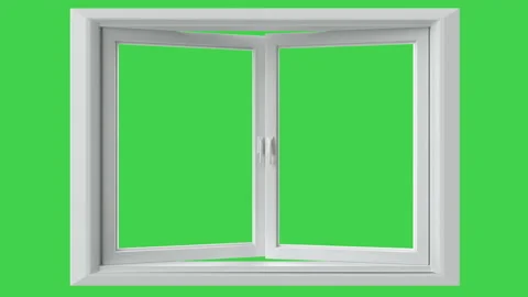 white upvc window profile frame on green... | Stock Video | Pond5