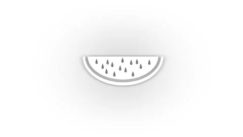 White watermelon icon with shadow isolat... | Stock Video | Pond5