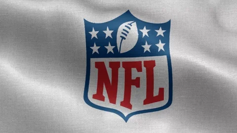 White waving 4k loop flag of the NFL log... | Stock Video | Pond5