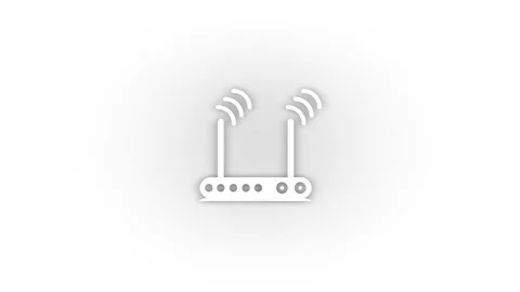 White Wi-Fi router icon with shadow isol... | Stock Video | Pond5