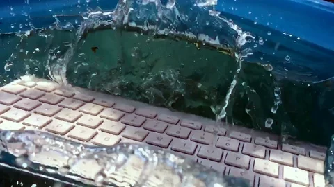 white wireless computer keyboard falling... | Stock Video | Pond5