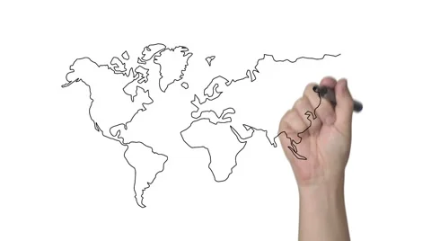 Whiteboard World Map | Stock Video | Pond5
