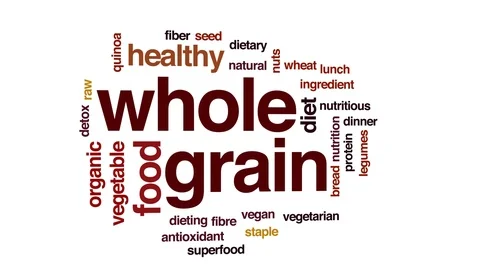 Whole grain animated word cloud. Kinetic... | Stock Video | Pond5