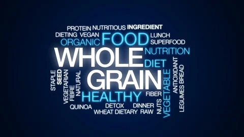 Whole grain animated word cloud. Kinetic... | Stock Video | Pond5