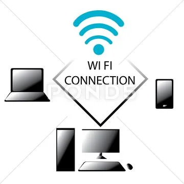Wi fi connection and its uses-Pictogram: Royalty Free #63924810