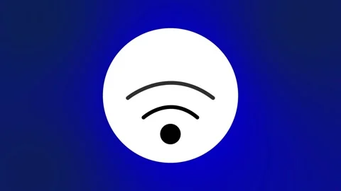 Wi-Fi signal icon animated on a blue bac... | Stock Video | Pond5