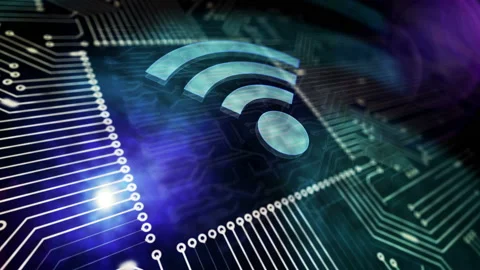 Wi-fi wireless communication network sym... | Stock Video | Pond5