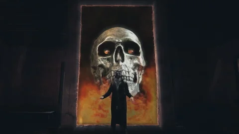 Wicked Ghost Hell Gate Burning Skull Spo... | Stock Video | Pond5