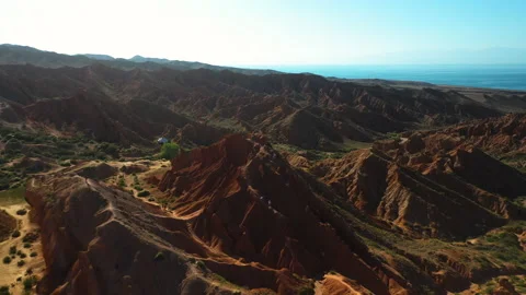 Wide aerial shot of Fairy Tale Canyon an... | Stock Video | Pond5