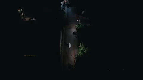 Wide aerial of spaceman walking alone on... | Stock Video | Pond5