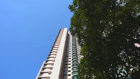 Wide Angle of High Rise Structure in Hon... | Stock Video | Pond5