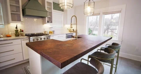 Wide angle panning shot of modern luxury... | Stock Video | Pond5