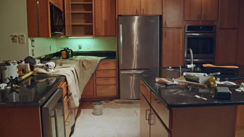 Messy Kitchen Stock Footage ~ Royalty Free Stock Videos | Pond5