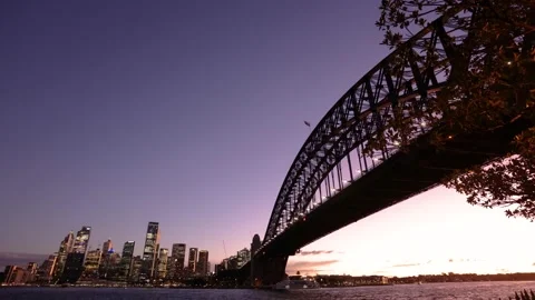 Wide angle view of Sydney city and the H... | Stock Video | Pond5