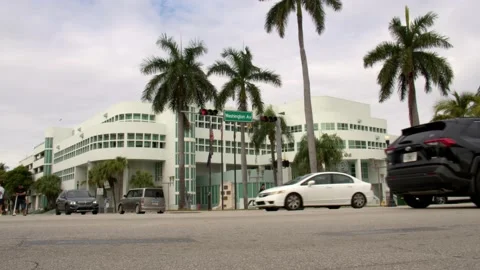 Wide Low shot of Miami Beach Police Depa... | Stock Video | Pond5