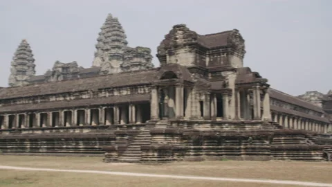 Wide pan Shot of Angkor Wat Temple from ... | Stock Video | Pond5