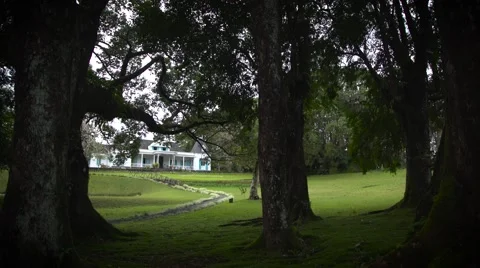 Wide shot of colonial plantation house,M... | Stock Video | Pond5
