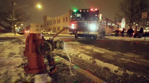 Wide shot fire hydrant and truck | Stock Video | Pond5