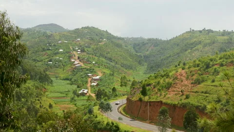 wide shot of rural village in Rwanda. | Stock Video | Pond5