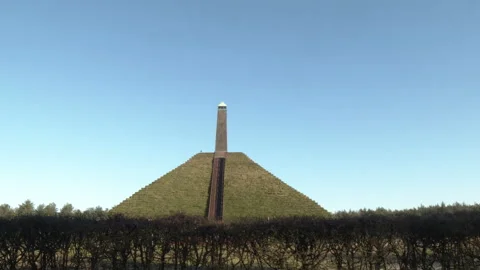 Wide tilt of Austerlitz Pyramid with obe... | Stock Video | Pond5