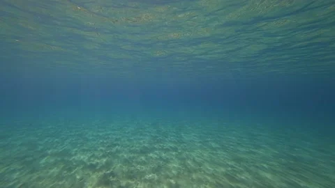 Wide view of empty ocean underwater | Stock Video | Pond5