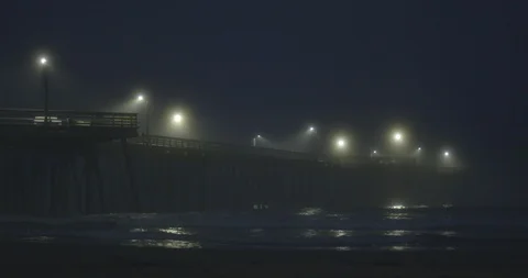 Wide view of Pacific Ocean by night with... | Stock Video | Pond5