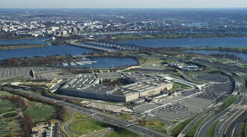 Wide view of the Pentagon with Washingto... | Stock Video | Pond5