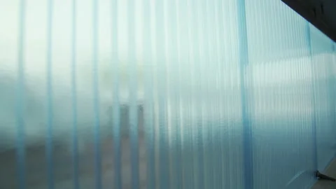 Wide wall made with translucent polycarb... | Stock Video | Pond5