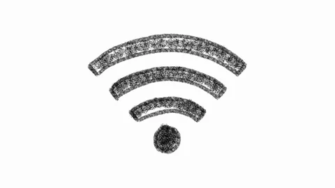 WiFi icon animation, chalk style on blac... | Stock Video | Pond5