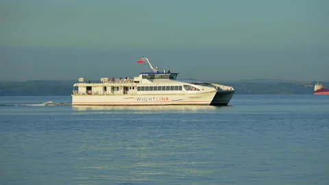 Wightlink FastCat catamaran passenger fe... | Stock Video | Pond5