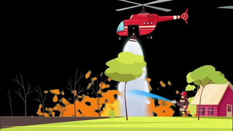 Wildfire Firefighting Animation – 4K L... | Stock Video | Pond5
