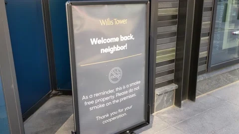 Willis Tower Welcome Back Neighbor | Stock Video | Pond5
