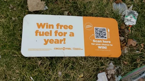 Win Free Fuel for a Year Signage | Stock Video | Pond5